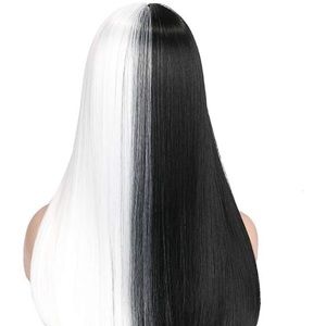Fashiondeityshair | Hair | 22 Black White Split Dye Full Cap Wig New ...